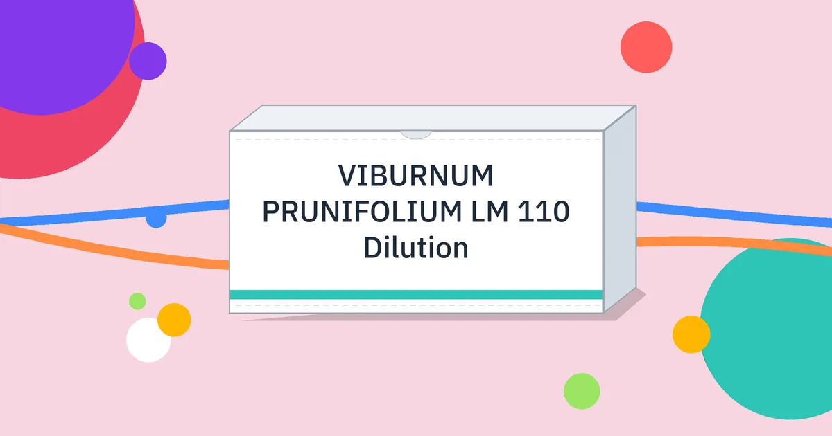 Symbolbild: Packung mit der Aufschrift VIBURNUM PRUNIFOLIUM LM 110 Dilution (PZN 13272390) – Verfügbarkeit und Bezug in Apotheken in Frankfurt am Main