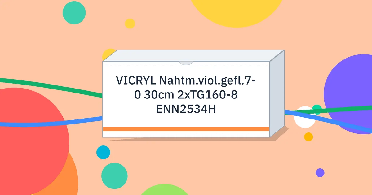 Symbolbild: Packung mit der Aufschrift VICRYL Nahtm.viol.gefl.7-0 30cm 2xTG160-8 ENN2534H (PZN 20855063) – Verfügbarkeit und Bezug in Apotheken in Frankfurt am Main