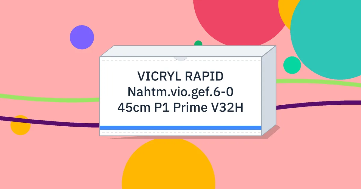 Symbolbild: Packung mit der Aufschrift VICRYL RAPID Nahtm.vio.gef.6-0 45cm P1 Prime V32H (PZN 20173843) – Verfügbarkeit und Bezug in Apotheken in Frankfurt am Main