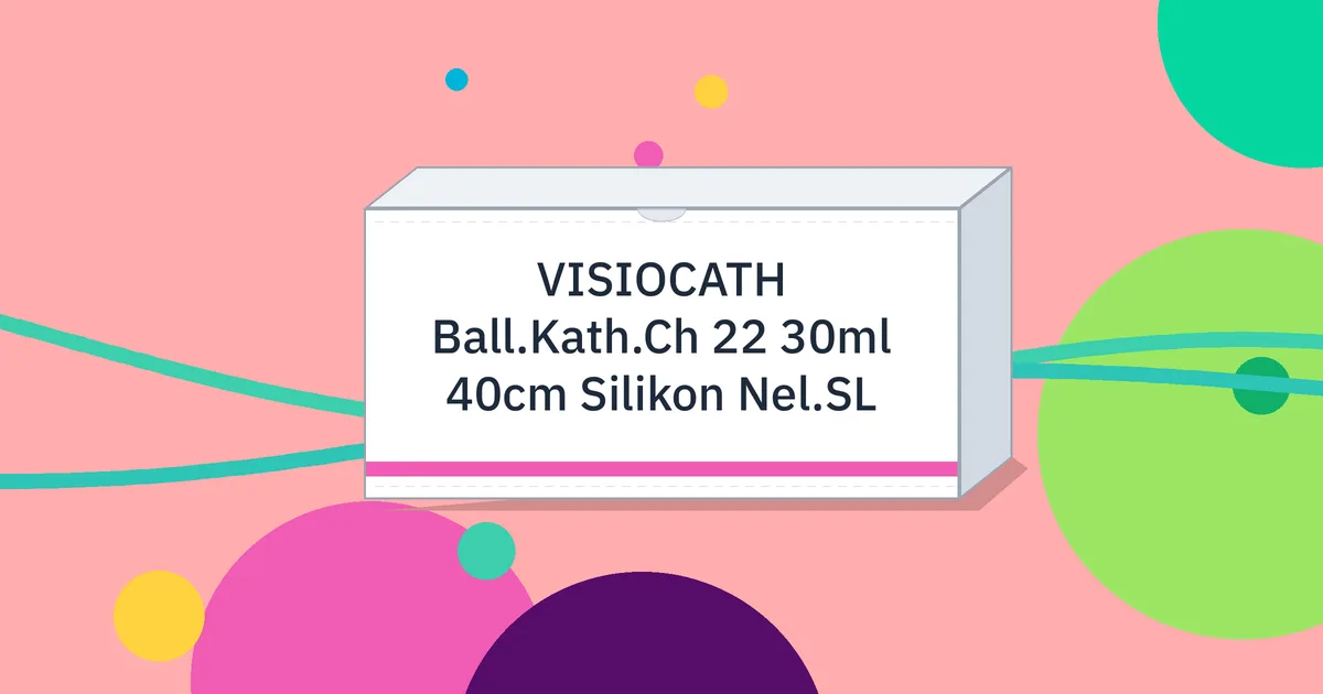 Symbolbild: Packung mit der Aufschrift VISIOCATH Ball.Kath.Ch 22 30ml 40cm Silikon Nel.SL (PZN 18306001) – Verfügbarkeit und Bezug in Apotheken in Frankfurt am Main