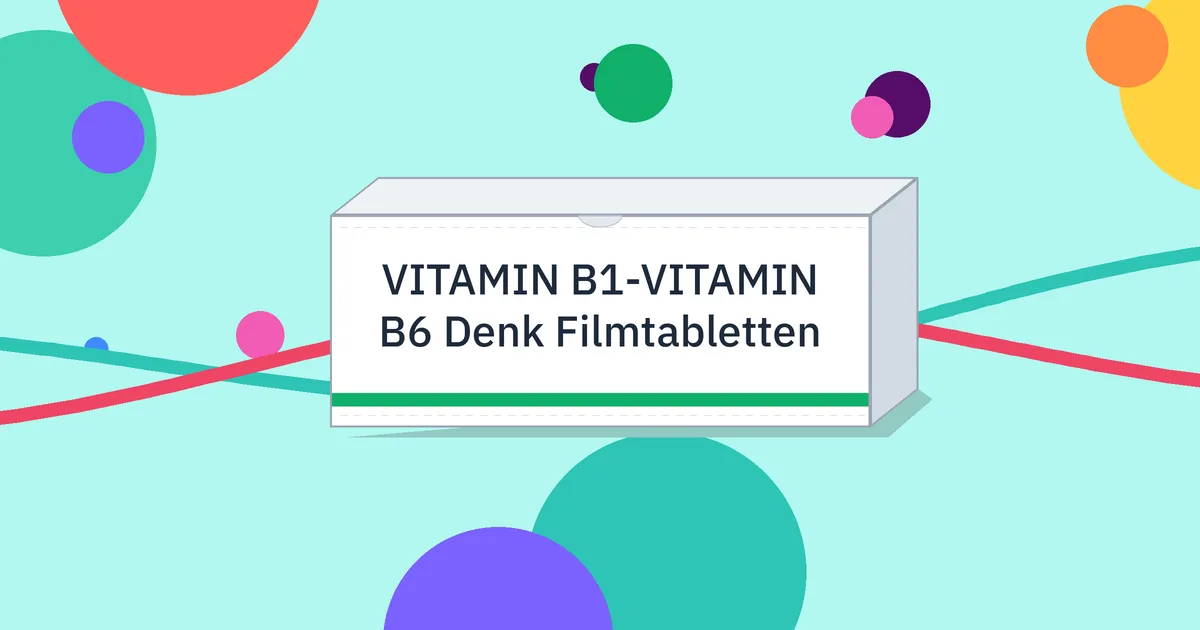 Symbolbild: Packung mit der Aufschrift VITAMIN B1-VITAMIN B6 Denk Filmtabletten (PZN 20386616) – Verfügbarkeit und Bezug in Apotheken in Frankfurt am Main
