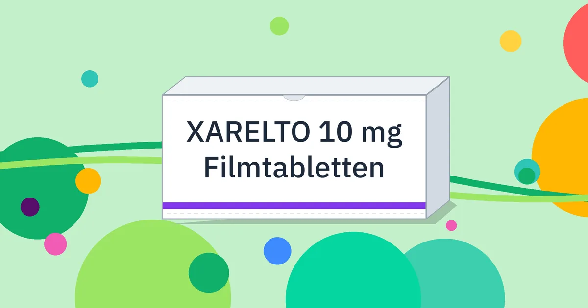 Symbolbild: Packung mit der Aufschrift XARELTO 10 mg Filmtabletten (PZN 10743771) – Verfügbarkeit und Bezug in Apotheken in Frankfurt am Main