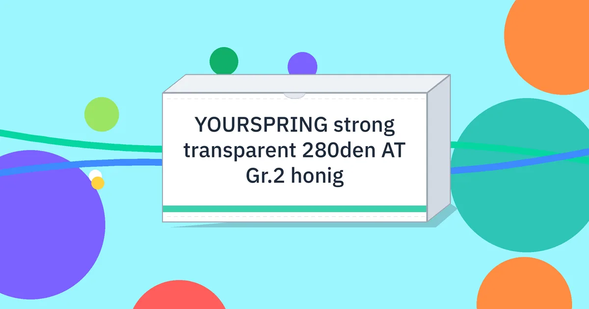 Symbolbild: Packung mit der Aufschrift YOURSPRING strong transparent 280den AT Gr.2 honig (PZN 18058247) – Verfügbarkeit und Bezug in Apotheken in Frankfurt am Main