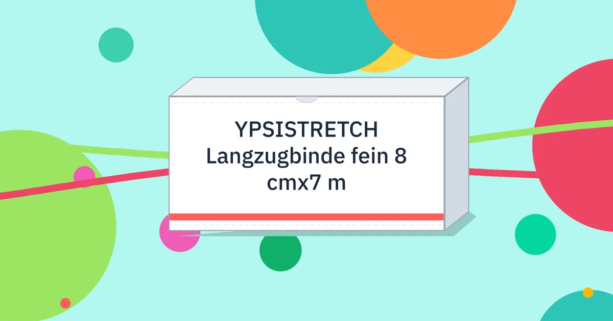 Symbolbild: Packung mit der Aufschrift YPSISTRETCH Langzugbinde fein 8 cmx7 m (PZN 12604022) – Verfügbarkeit und Bezug in Apotheken in Frankfurt am Main