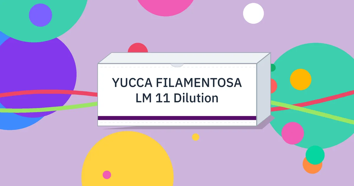 Symbolbild: Packung mit der Aufschrift YUCCA FILAMENTOSA LM 11 Dilution (PZN 13288712) – Verfügbarkeit und Bezug in Apotheken in Frankfurt am Main