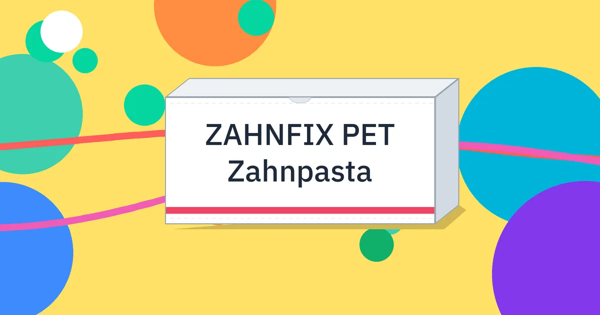 Symbolbild: Packung mit der Aufschrift ZAHNFIX PET Zahnpasta (PZN 18911110) – Verfügbarkeit und Bezug in Apotheken in Frankfurt am Main
