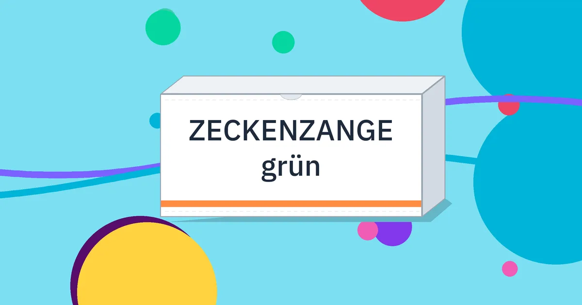 Symbolbild: Packung mit der Aufschrift ZECKENZANGE grün (PZN 01520931) – Verfügbarkeit und Bezug in Apotheken in Frankfurt am Main