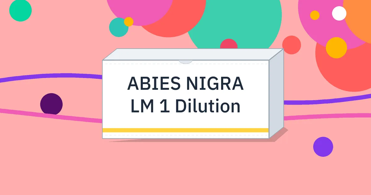 Symbolbild: Packung mit der Aufschrift ABIES NIGRA LM 1 Dilution (PZN 13260145) – Verfügbarkeit und Bezug in Apotheken in Frankfurt am Main