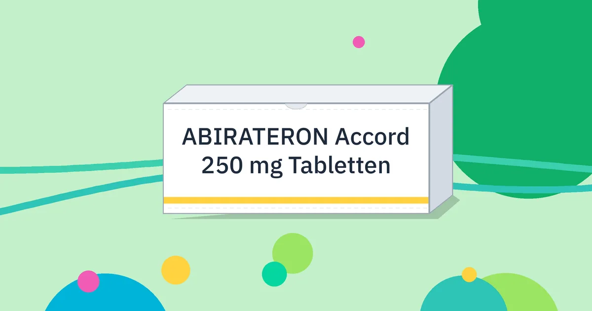 Symbolbild: Packung mit der Aufschrift ABIRATERON Accord 250 mg Tabletten (PZN 17997316) – Verfügbarkeit und Bezug in Apotheken in Frankfurt am Main