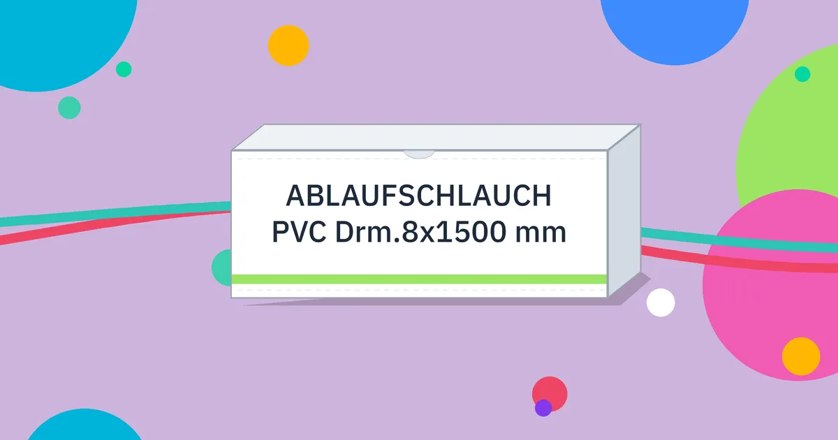 Symbolbild: Packung mit der Aufschrift ABLAUFSCHLAUCH PVC Drm.8x1500 mm (PZN 07599678) – Verfügbarkeit und Bezug in Apotheken in Frankfurt am Main
