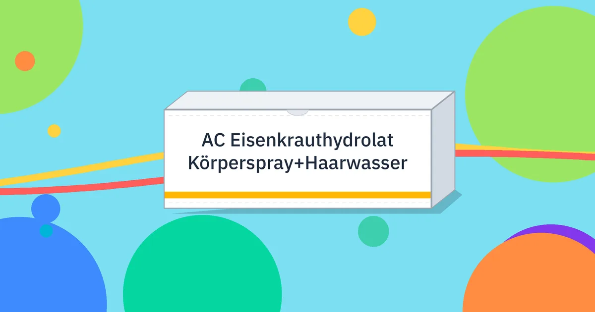 Symbolbild: Packung mit der Aufschrift AC Eisenkrauthydrolat Körperspray+Haarwasser (PZN 17576342) – Verfügbarkeit und Bezug in Apotheken in Frankfurt am Main