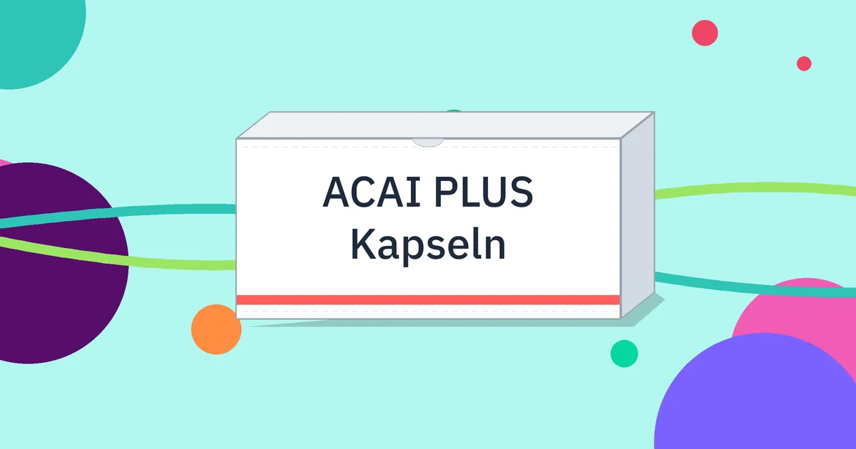 Symbolbild: Packung mit der Aufschrift ACAI PLUS Kapseln (PZN 09647217) – Verfügbarkeit und Bezug in Apotheken in Frankfurt am Main