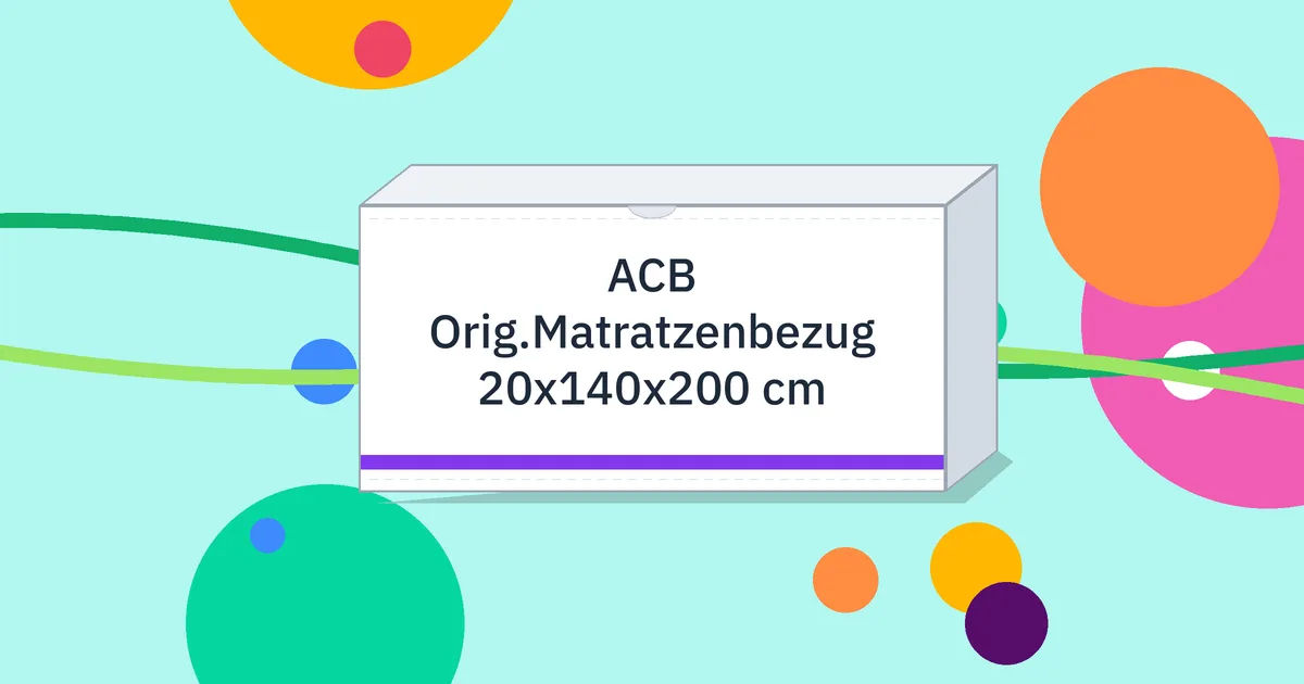 Symbolbild: Packung mit der Aufschrift ACB Orig.Matratzenbezug 20x140x200 cm (PZN 11664737) – Verfügbarkeit und Bezug in Apotheken in Frankfurt am Main