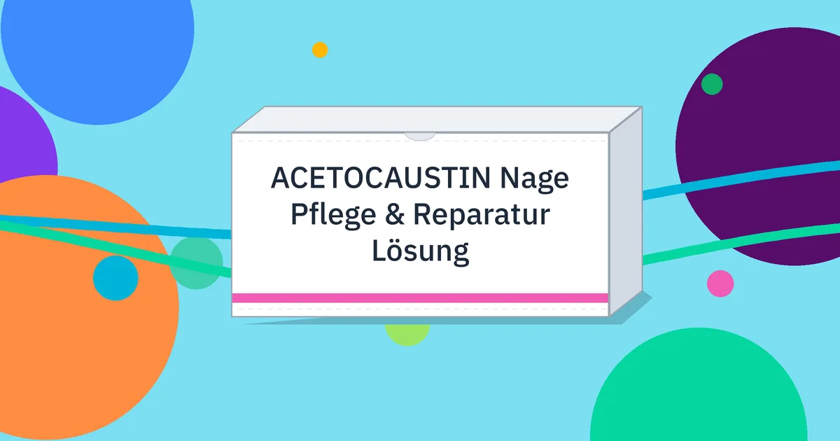 Symbolbild: Packung mit der Aufschrift ACETOCAUSTIN Nage Pflege & Reparatur Lösung (PZN 20333519) – Verfügbarkeit und Bezug in Apotheken in Frankfurt am Main
