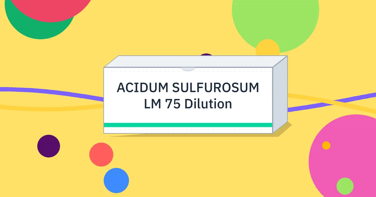 Symbolbild: Packung mit der Aufschrift ACIDUM SULFUROSUM LM 75 Dilution (PZN 13285323) – Verfügbarkeit und Bezug in Apotheken in Frankfurt am Main