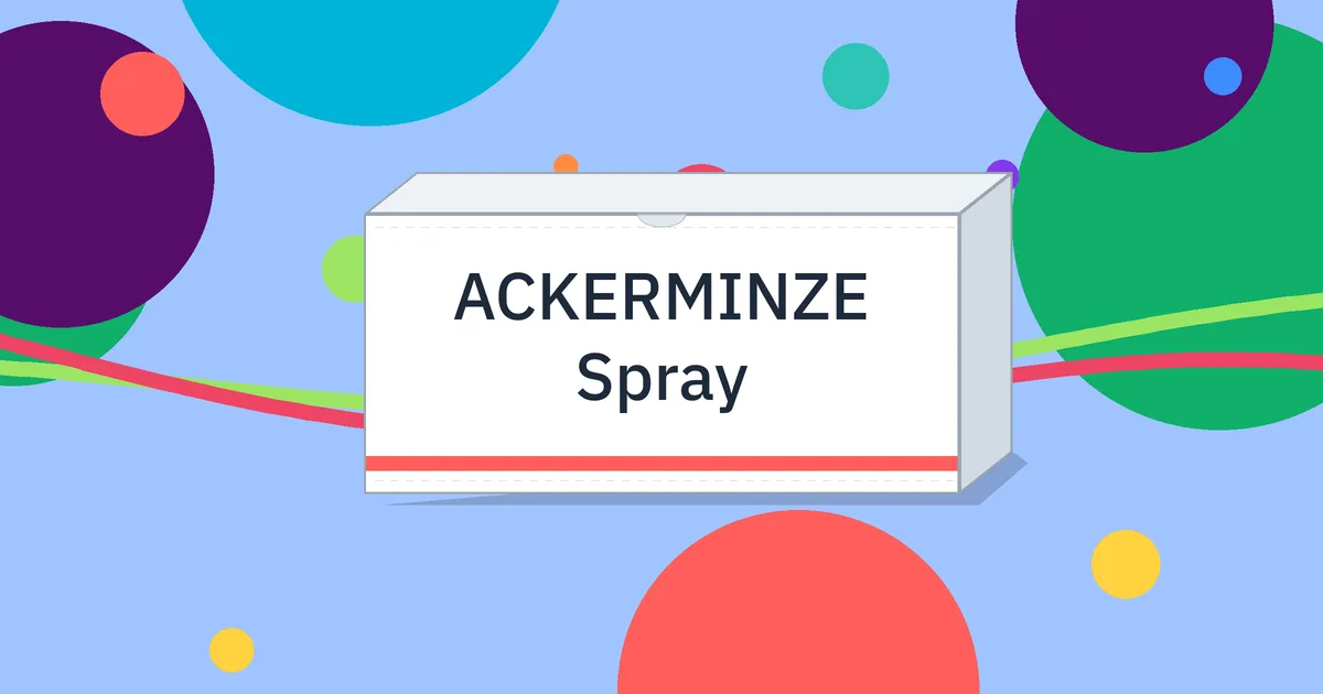 Symbolbild: Packung mit der Aufschrift ACKERMINZE Spray (PZN 19140867) – Verfügbarkeit und Bezug in Apotheken in Frankfurt am Main