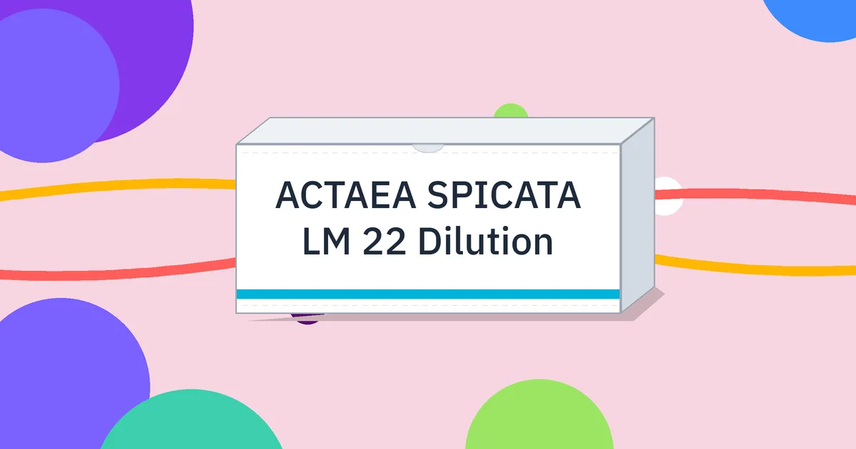 Symbolbild: Packung mit der Aufschrift ACTAEA SPICATA LM 22 Dilution (PZN 13293759) – Verfügbarkeit und Bezug in Apotheken in Frankfurt am Main