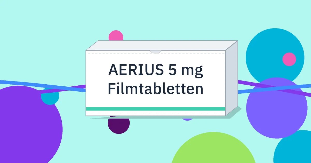 Symbolbild: Packung mit der Aufschrift AERIUS 5 mg Filmtabletten (PZN 03932951) – Verfügbarkeit und Bezug in Apotheken in Frankfurt am Main