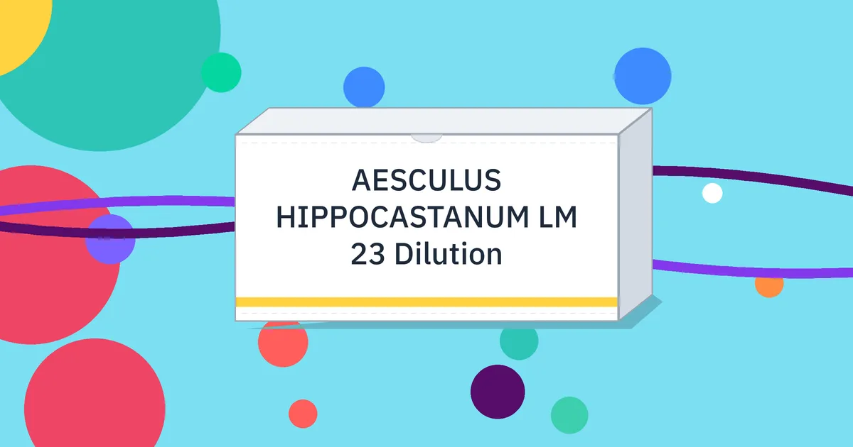 Symbolbild: Packung mit der Aufschrift AESCULUS HIPPOCASTANUM LM 23 Dilution (PZN 12755494) – Verfügbarkeit und Bezug in Apotheken in Frankfurt am Main
