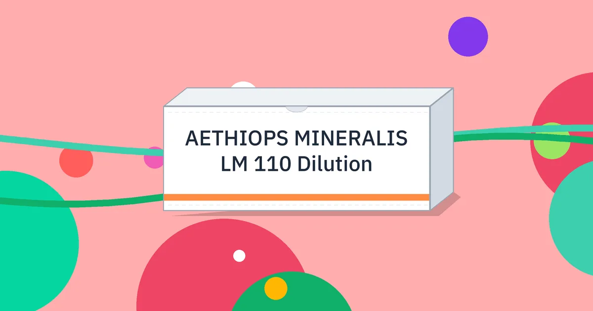Symbolbild: Packung mit der Aufschrift AETHIOPS MINERALIS LM 110 Dilution (PZN 13302576) – Verfügbarkeit und Bezug in Apotheken in Frankfurt am Main