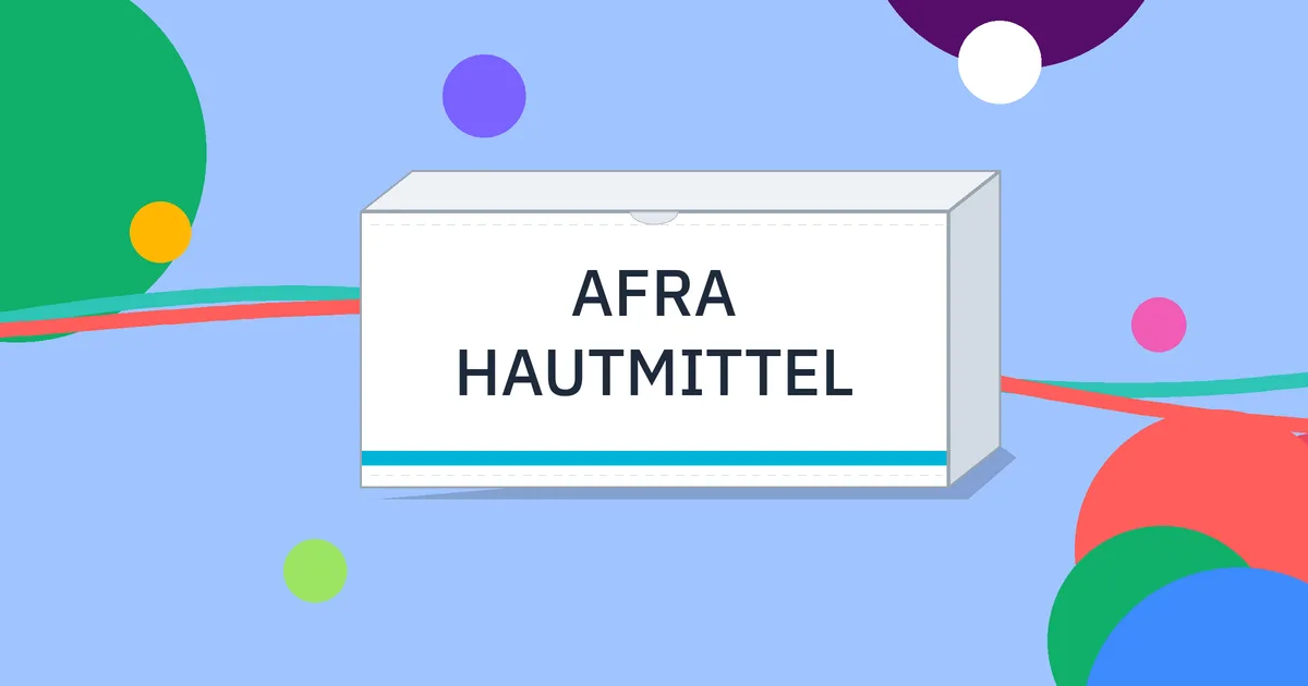 Symbolbild: Packung mit der Aufschrift AFRA HAUTMITTEL (PZN 05489709) – Verfügbarkeit und Bezug in Apotheken in Frankfurt am Main
