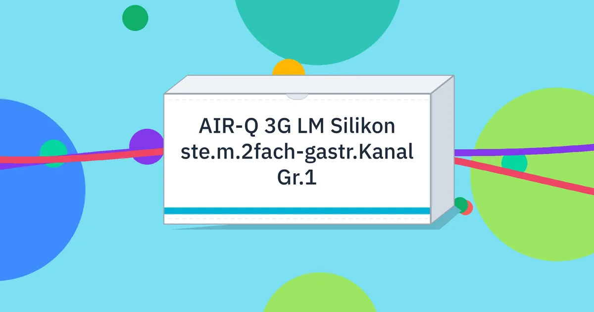 Symbolbild: Packung mit der Aufschrift AIR-Q 3G LM Silikon ste.m.2fach-gastr.Kanal Gr.1 (PZN 19118939) – Verfügbarkeit und Bezug in Apotheken in Frankfurt am Main