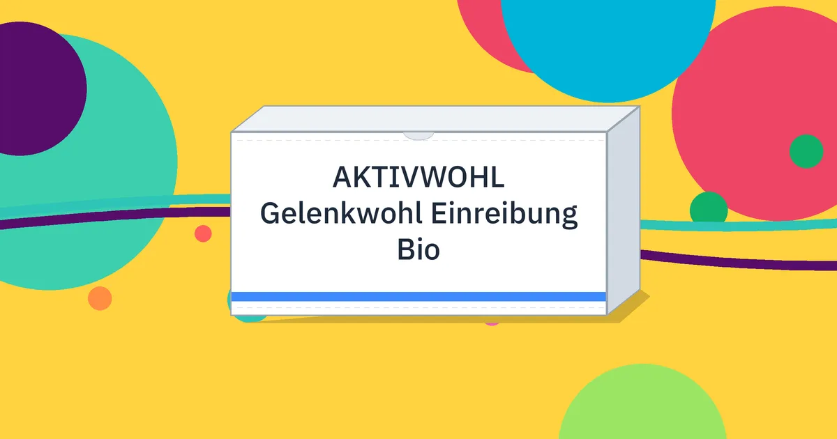 Symbolbild: Packung mit der Aufschrift AKTIVWOHL Gelenkwohl Einreibung Bio (PZN 18244300) – Verfügbarkeit und Bezug in Apotheken in Frankfurt am Main