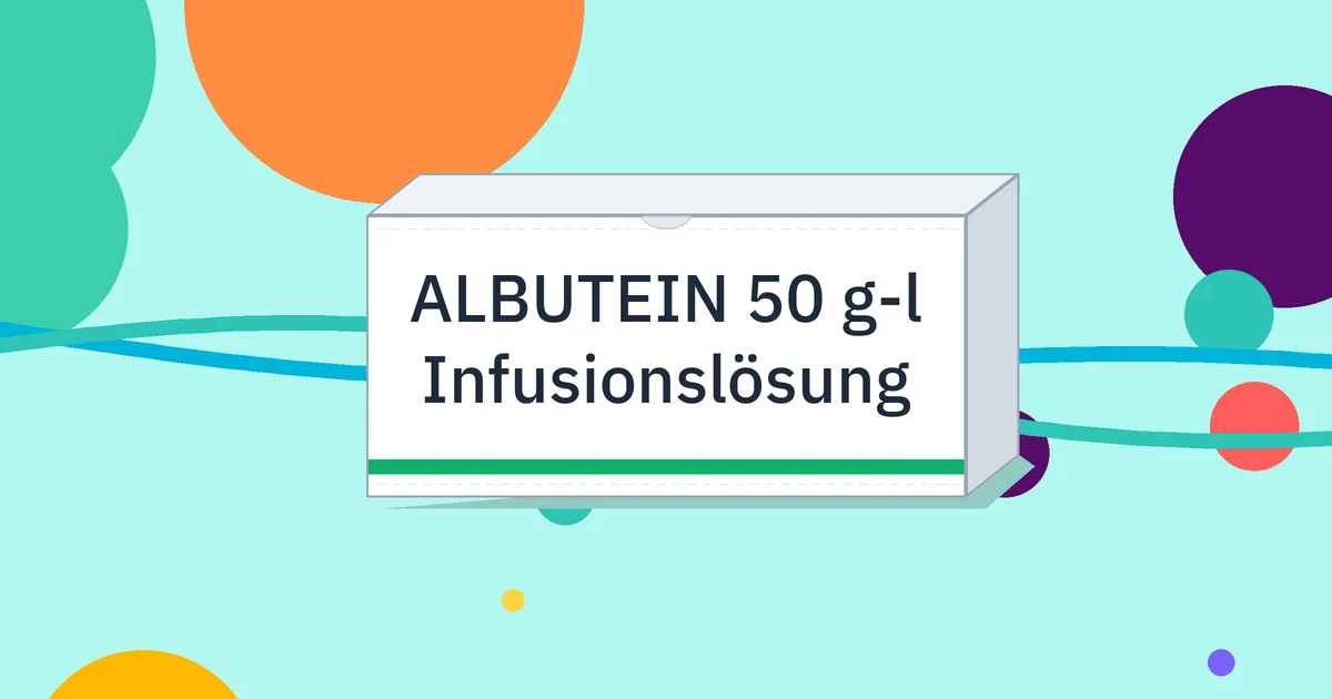 Symbolbild: Packung mit der Aufschrift ALBUTEIN 50 g-l Infusionslösung (PZN 10408475) – Verfügbarkeit und Bezug in Apotheken in Frankfurt am Main