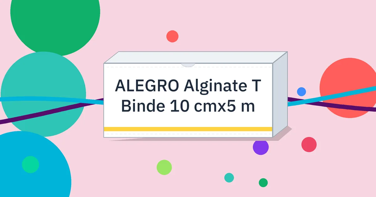 Symbolbild: Packung mit der Aufschrift ALEGRO Alginate T Binde 10 cmx5 m (PZN 01917806) – Verfügbarkeit und Bezug in Apotheken in Frankfurt am Main