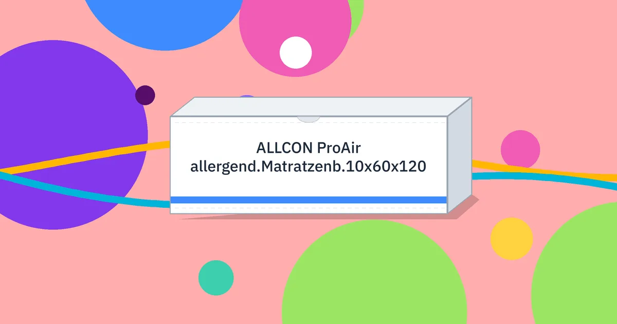 Symbolbild: Packung mit der Aufschrift ALLCON ProAir allergend.Matratzenb.10x60x120 (PZN 12445670) – Verfügbarkeit und Bezug in Apotheken in Frankfurt am Main