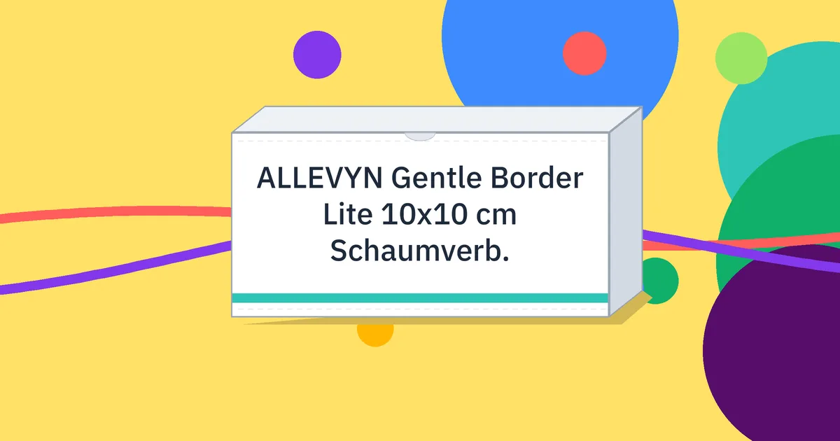Symbolbild: Packung mit der Aufschrift ALLEVYN Gentle Border Lite 10x10 cm Schaumverb. (PZN 16013648) – Verfügbarkeit und Bezug in Apotheken in Frankfurt am Main