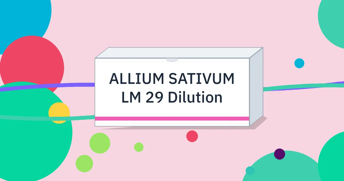 Symbolbild: Packung mit der Aufschrift ALLIUM SATIVUM LM 29 Dilution (PZN 13311747) – Verfügbarkeit und Bezug in Apotheken in Frankfurt am Main