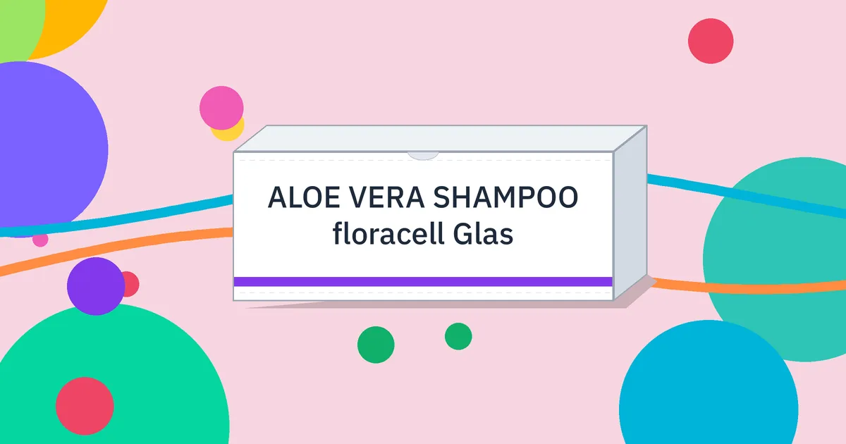 Symbolbild: Packung mit der Aufschrift ALOE VERA SHAMPOO floracell Glas (PZN 12443731) – Verfügbarkeit und Bezug in Apotheken in Frankfurt am Main