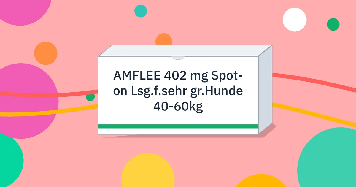 Symbolbild: Packung mit der Aufschrift AMFLEE 402 mg Spot-on Lsg.f.sehr gr.Hunde 40-60kg (PZN 11098605) – Verfügbarkeit und Bezug in Apotheken in Frankfurt am Main