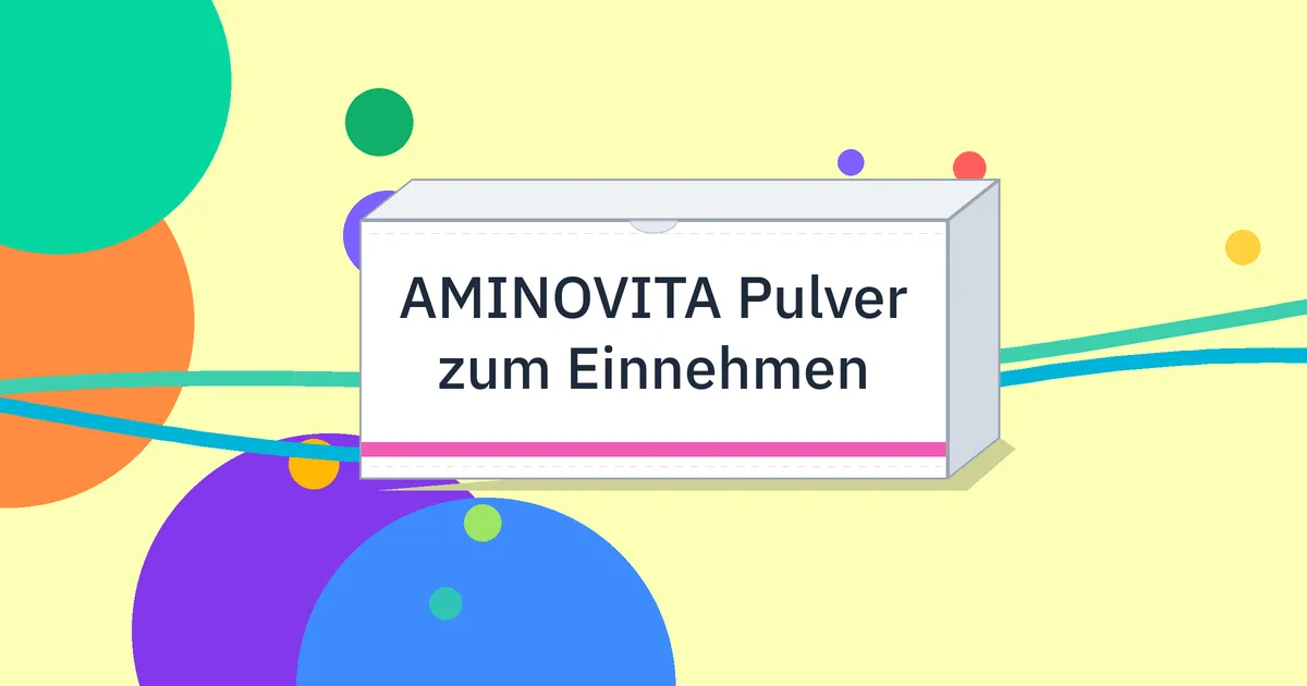 Symbolbild: Packung mit der Aufschrift AMINOVITA Pulver zum Einnehmen (PZN 20053990) – Verfügbarkeit und Bezug in Apotheken in Frankfurt am Main