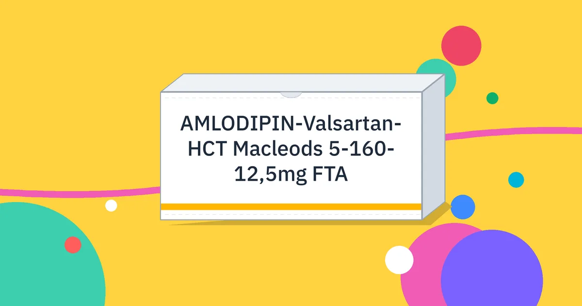 Symbolbild: Packung mit der Aufschrift AMLODIPIN-Valsartan-HCT Macleods 5-160-12,5mg FTA (PZN 20410208) – Verfügbarkeit und Bezug in Apotheken in Frankfurt am Main