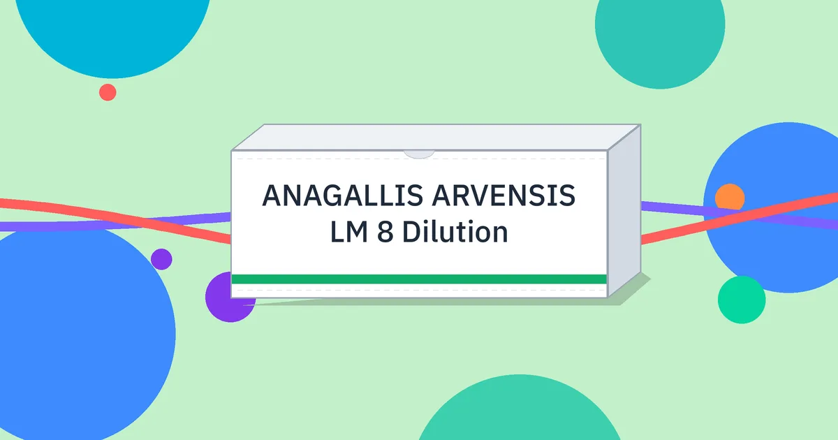 Symbolbild: Packung mit der Aufschrift ANAGALLIS ARVENSIS LM 8 Dilution (PZN 13327814) – Verfügbarkeit und Bezug in Apotheken in Frankfurt am Main