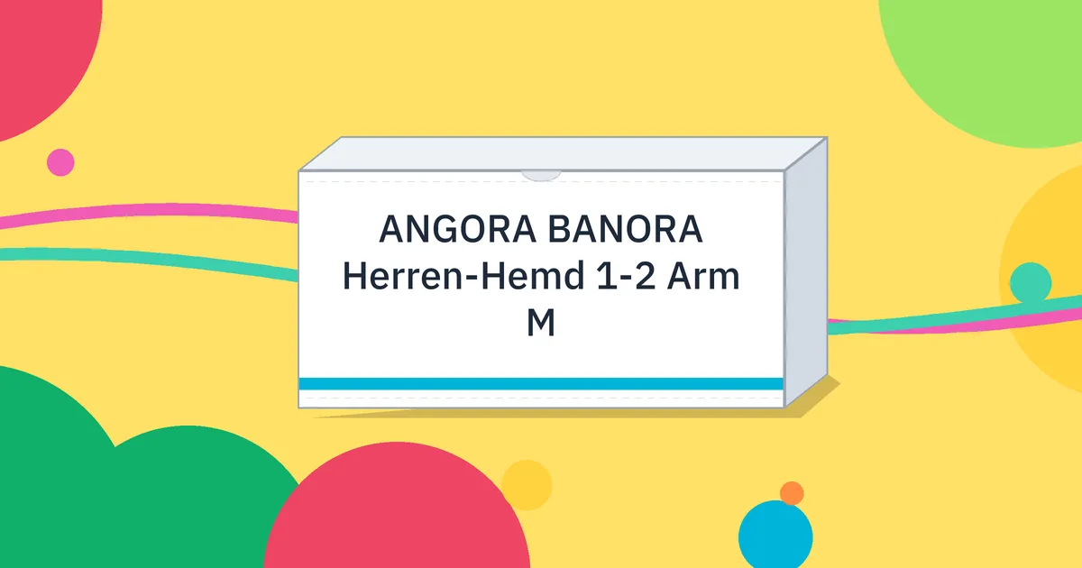 Symbolbild: Packung mit der Aufschrift ANGORA BANORA Herren-Hemd 1-2 Arm M (PZN 04795054) – Verfügbarkeit und Bezug in Apotheken in Frankfurt am Main
