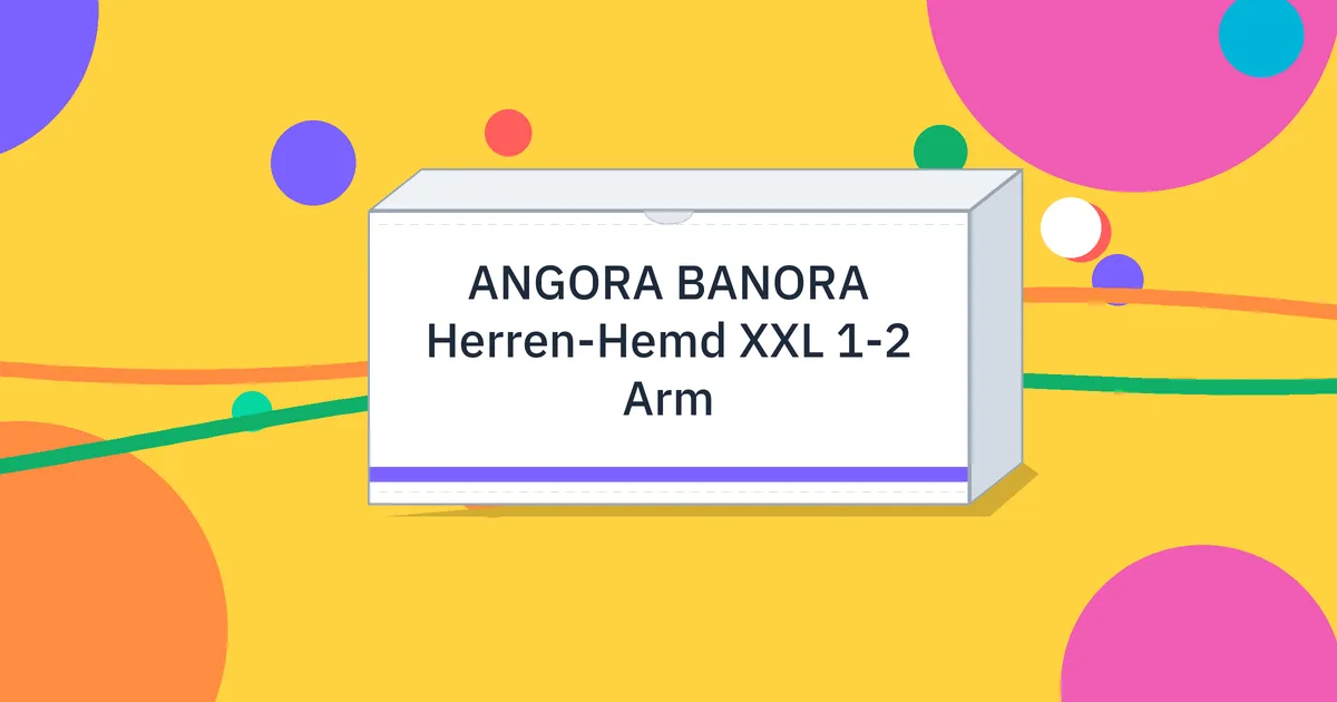 Symbolbild: Packung mit der Aufschrift ANGORA BANORA Herren-Hemd XXL 1-2 Arm (PZN 06192348) – Verfügbarkeit und Bezug in Apotheken in Frankfurt am Main