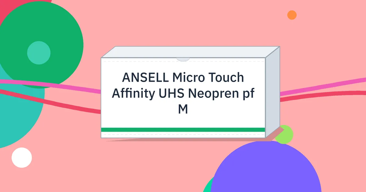 Symbolbild: Packung mit der Aufschrift ANSELL Micro Touch Affinity UHS Neopren pf M (PZN 07655891) – Verfügbarkeit und Bezug in Apotheken in Frankfurt am Main