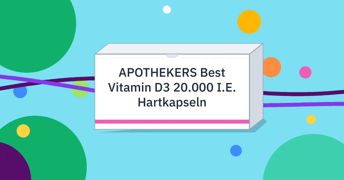 Symbolbild: Packung mit der Aufschrift APOTHEKERS Best Vitamin D3 20.000 I.E. Hartkapseln (PZN 20780626) – Verfügbarkeit und Bezug in Apotheken in Frankfurt am Main