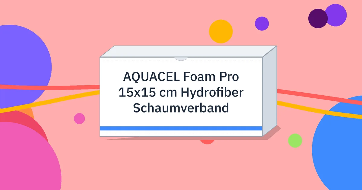 Symbolbild: Packung mit der Aufschrift AQUACEL Foam Pro 15x15 cm Hydrofiber Schaumverband (PZN 19291661) – Verfügbarkeit und Bezug in Apotheken in Frankfurt am Main