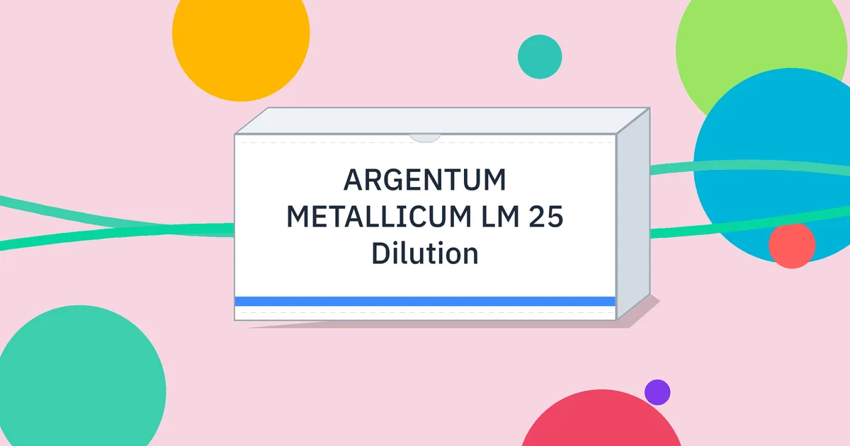 Symbolbild: Packung mit der Aufschrift ARGENTUM METALLICUM LM 25 Dilution (PZN 12767936) – Verfügbarkeit und Bezug in Apotheken in Frankfurt am Main