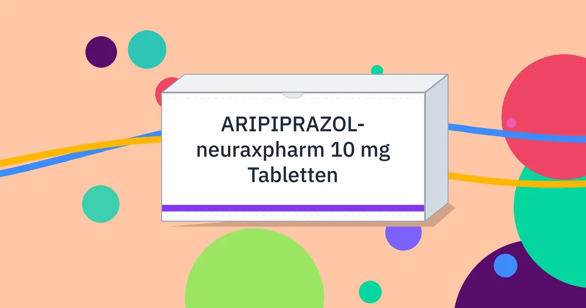 Symbolbild: Packung mit der Aufschrift ARIPIPRAZOL-neuraxpharm 10 mg Tabletten (PZN 20016049) – Verfügbarkeit und Bezug in Apotheken in Frankfurt am Main