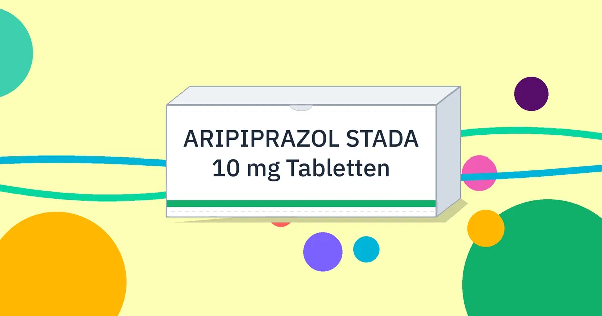 Symbolbild: Packung mit der Aufschrift ARIPIPRAZOL STADA 10 mg Tabletten (PZN 18735305) – Verfügbarkeit und Bezug in Apotheken in Frankfurt am Main