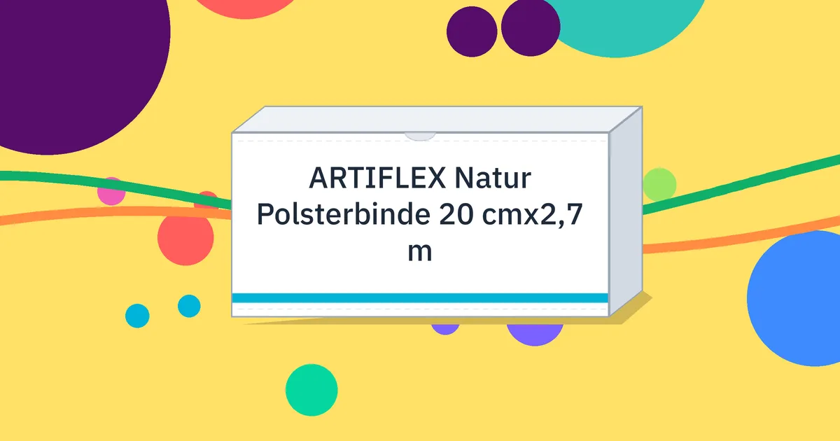 Symbolbild: Packung mit der Aufschrift ARTIFLEX Natur Polsterbinde 20 cmx2,7 m (PZN 00196552) – Verfügbarkeit und Bezug in Apotheken in Frankfurt am Main