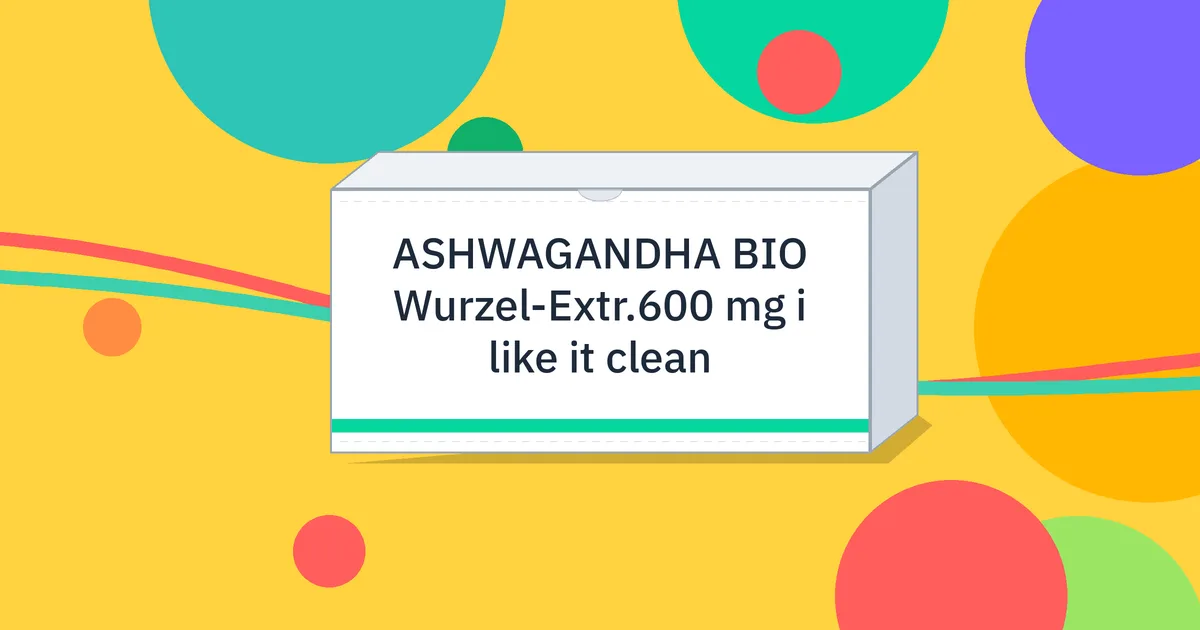 Symbolbild: Packung mit der Aufschrift ASHWAGANDHA BIO Wurzel-Extr.600 mg i like it clean (PZN 19943744) – Verfügbarkeit und Bezug in Apotheken in Frankfurt am Main