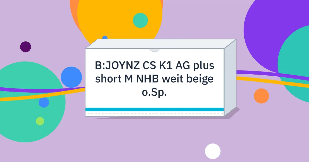 Symbolbild: Packung mit der Aufschrift B:JOYNZ CS K1 AG plus short M NHB weit beige o.Sp. (PZN 20532785) – Verfügbarkeit und Bezug in Apotheken in Frankfurt am Main