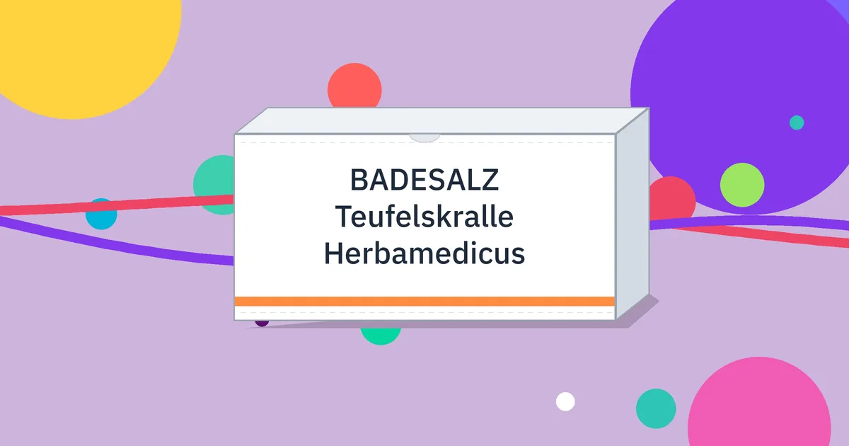 Symbolbild: Packung mit der Aufschrift BADESALZ Teufelskralle Herbamedicus (PZN 16203886) – Verfügbarkeit und Bezug in Apotheken in Frankfurt am Main