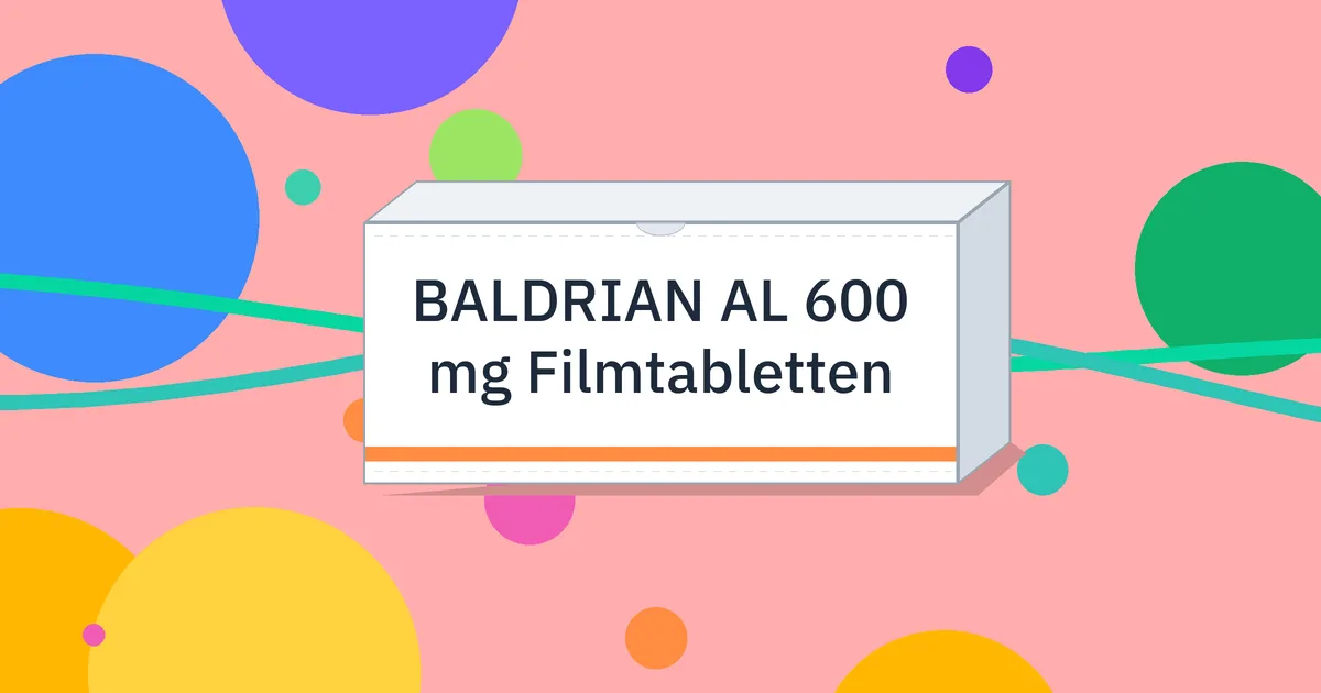 Symbolbild: Packung mit der Aufschrift BALDRIAN AL 600 mg Filmtabletten (PZN 19645917) – Verfügbarkeit und Bezug in Apotheken in Frankfurt am Main
